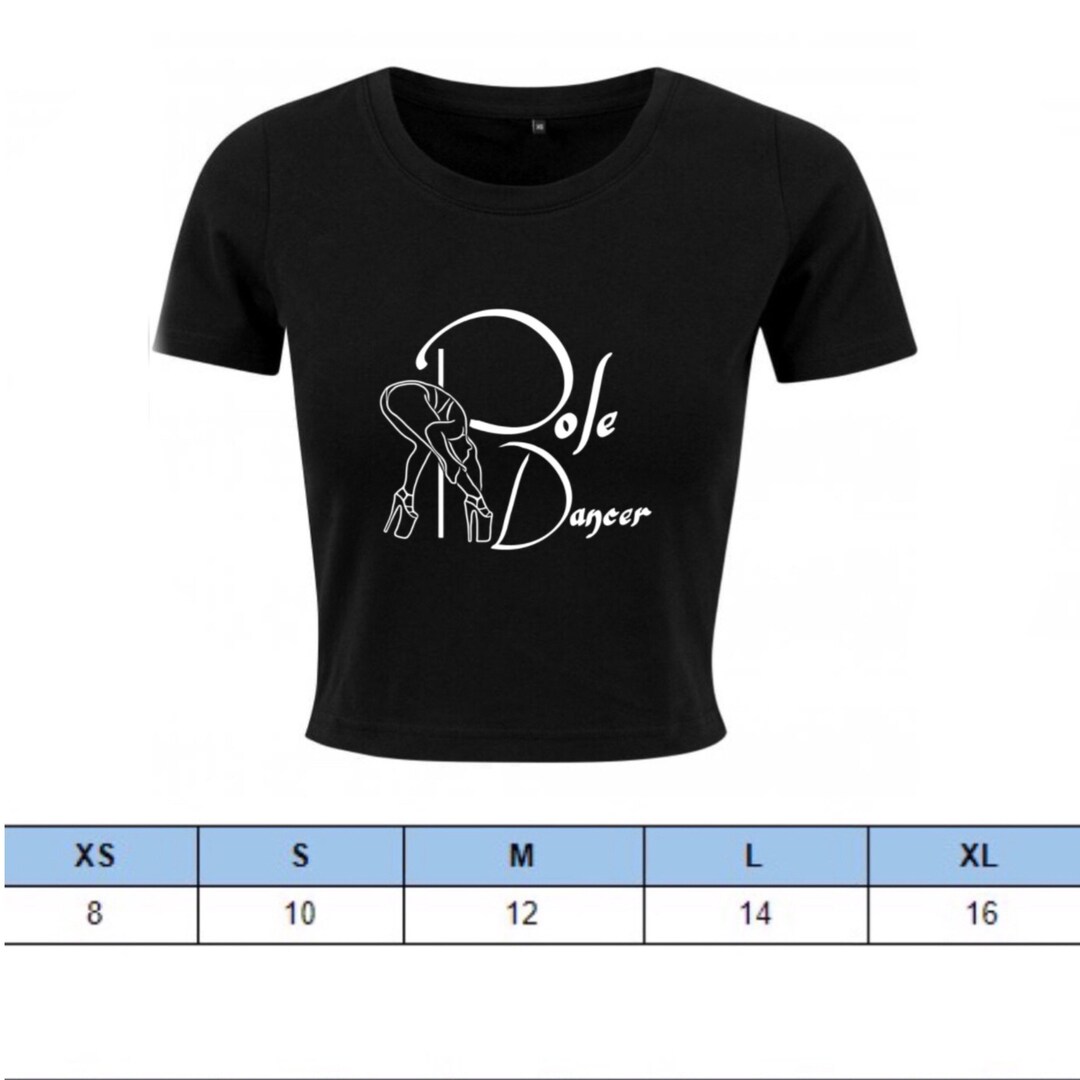 Black Crop Tee Pole Dancer Design - Etsy