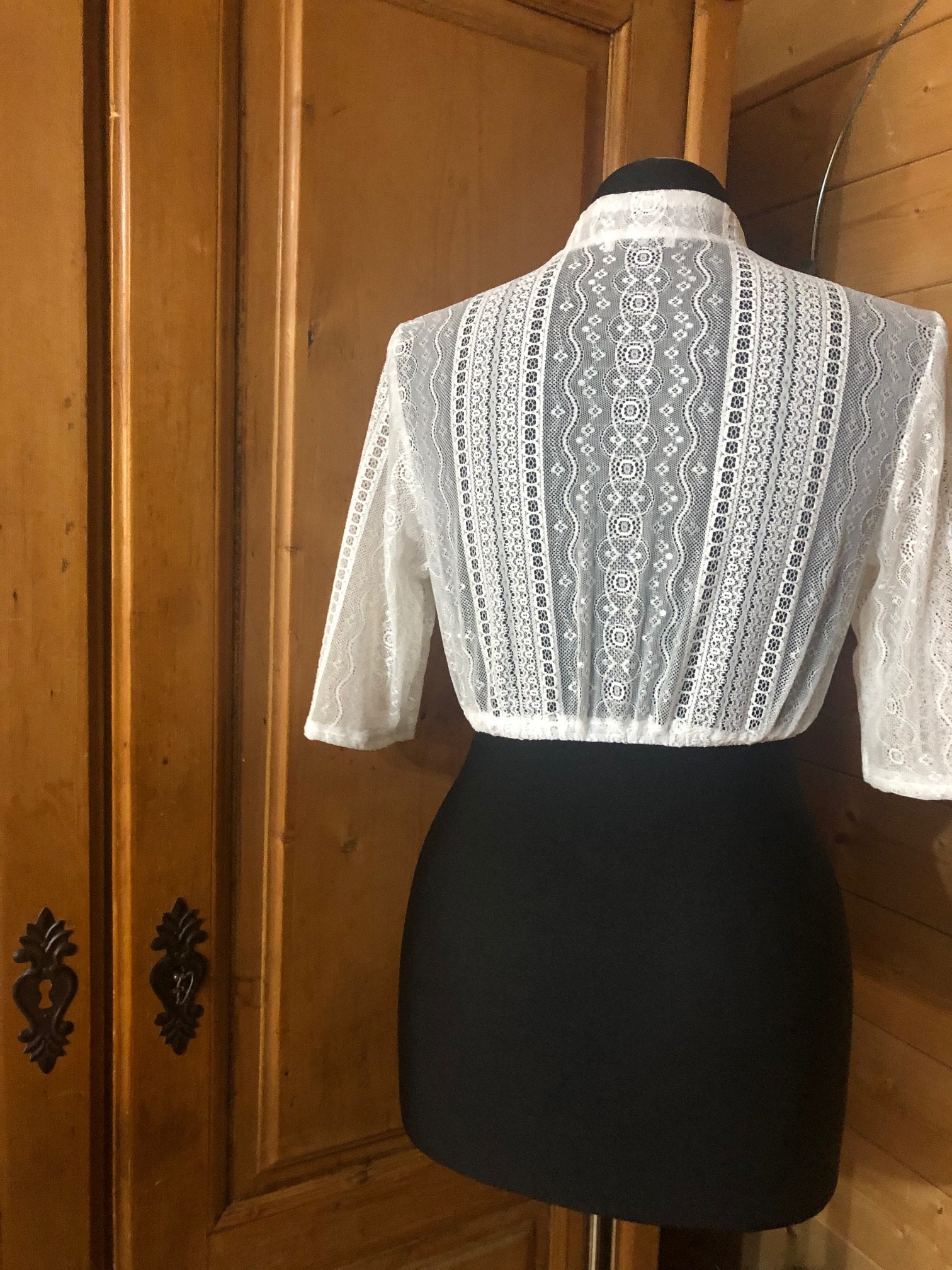 Dirndlbluse Gr. 52 hochgeschlossen mit Kragen digitales PDF ...