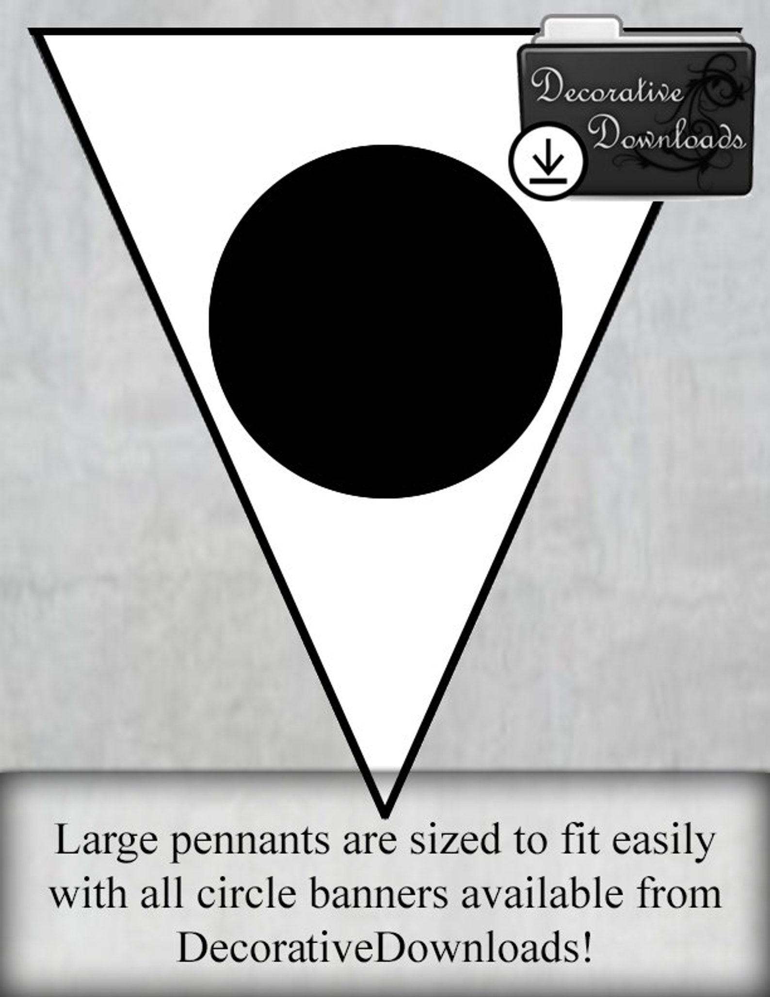 Black and White Pennants Instant Download Printable Pennant Monochrome ...