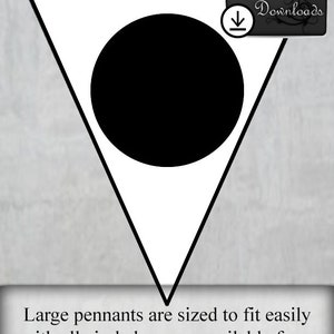 Black and White Pennants Instant Download Printable Pennant Monochrome ...