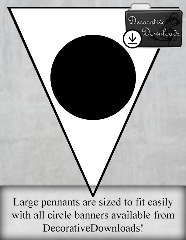 Black and White Pennants Instant Download Printable Pennant Monochrome ...