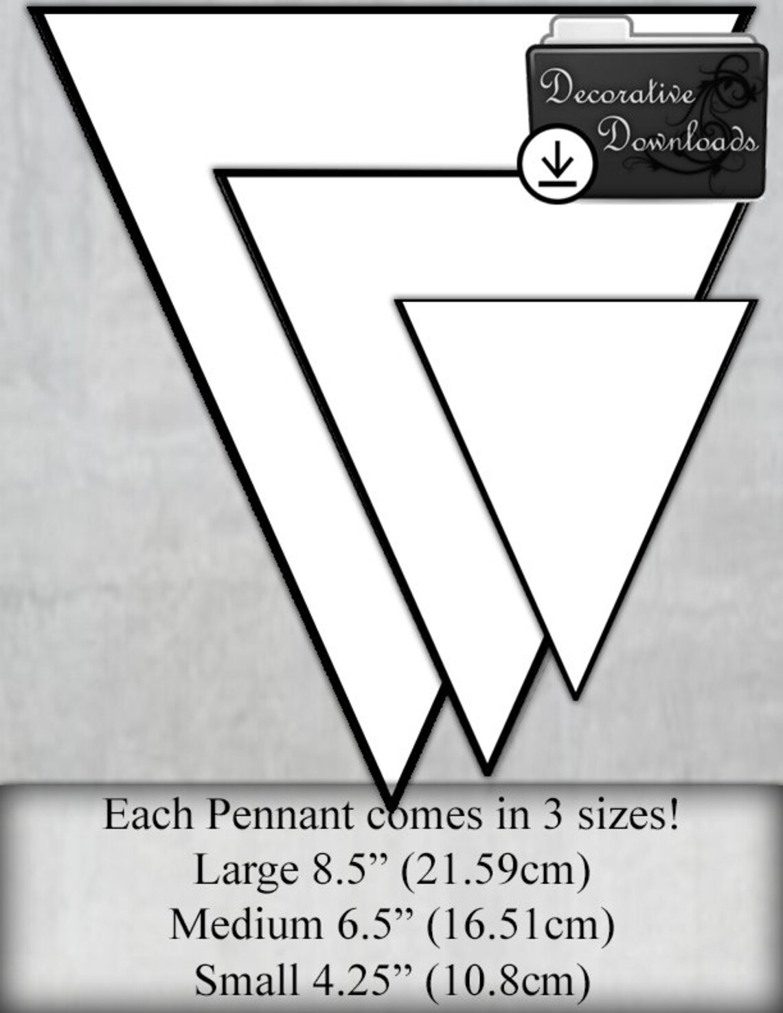 Black and White Pennants Instant Download Printable Pennant Monochrome ...