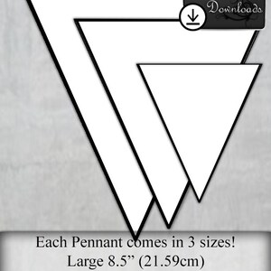 Black and White Pennants Instant Download Printable Pennant Monochrome ...