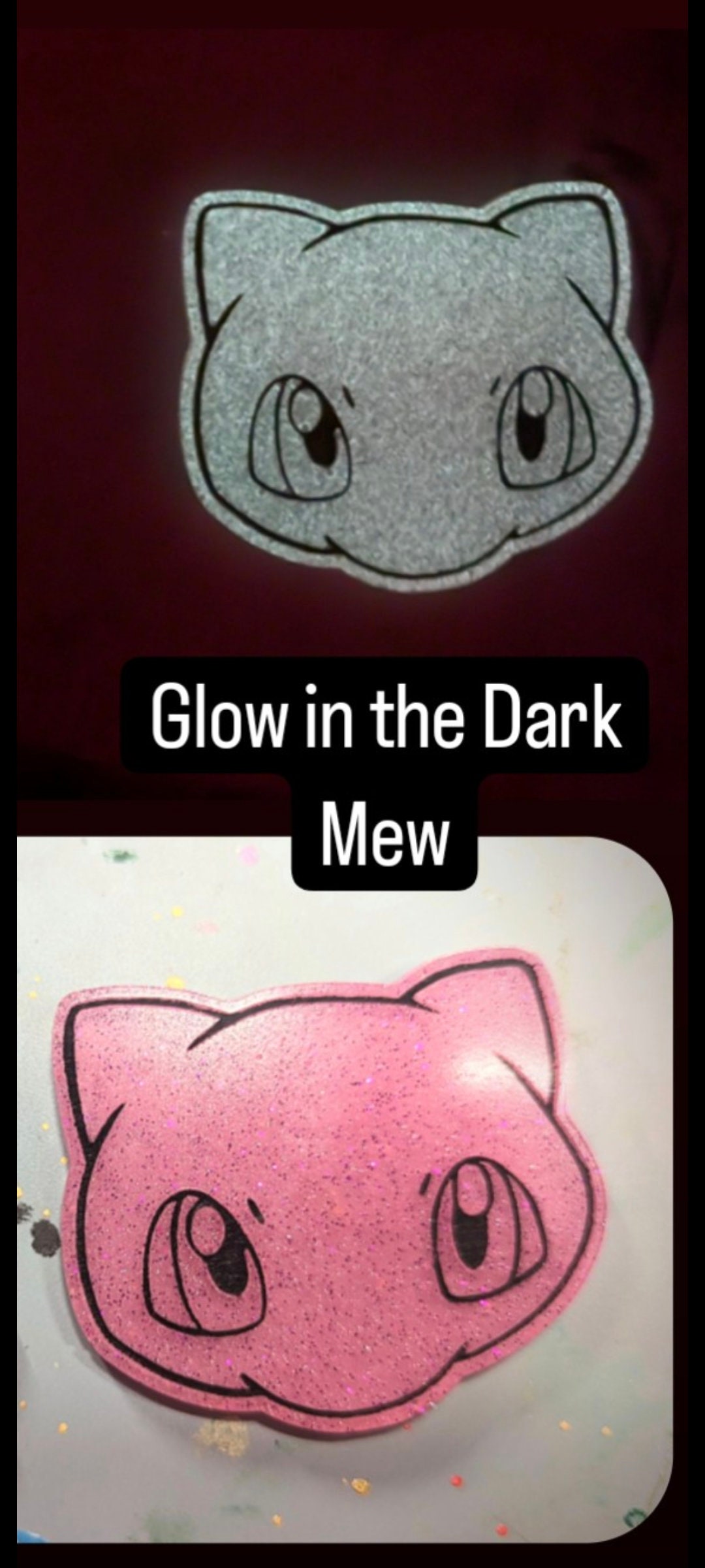 Mew and Vulpix Pokemon / Glow in the Dark / Customizable Handmade Resin ...
