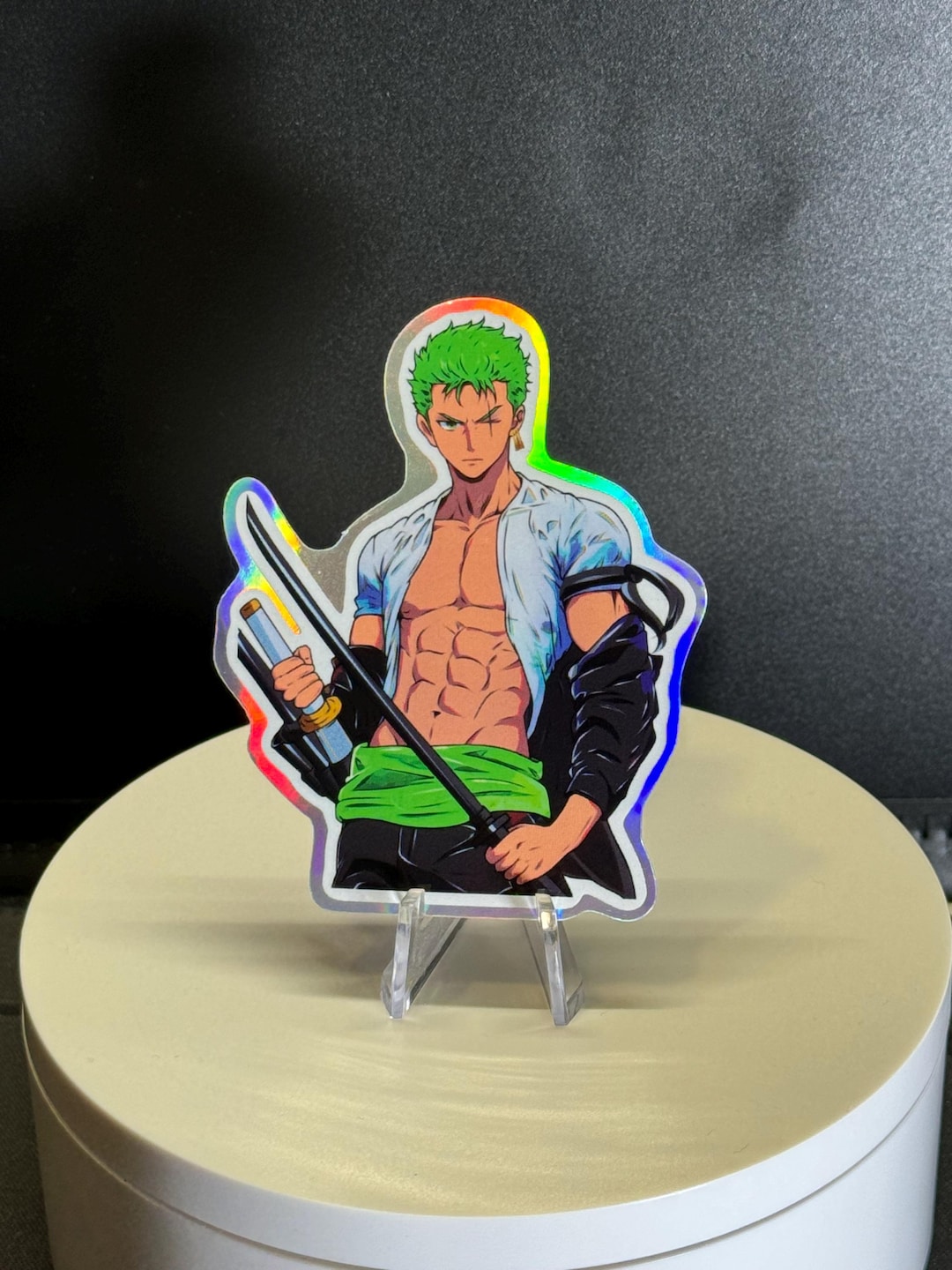 3 Inch Holo Sticker Green Swordsman Original Anime Art - Etsy