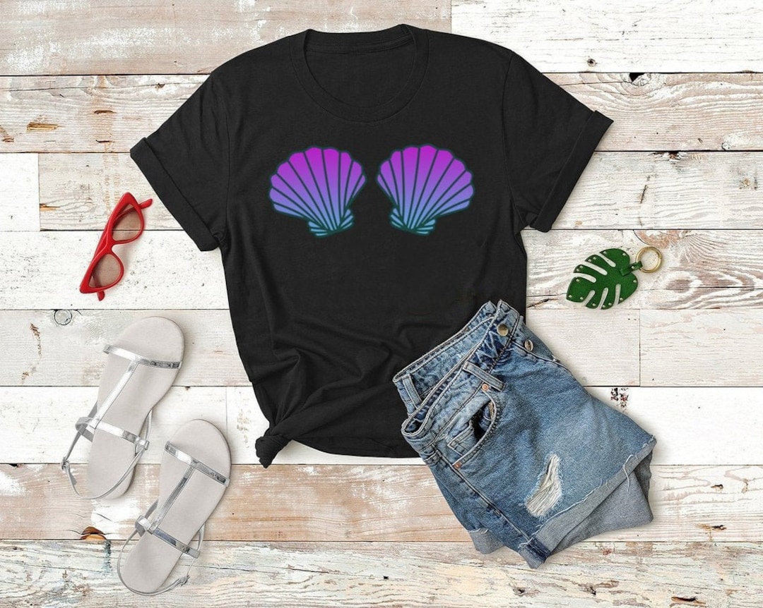 Mermaid Tank Top Sea Shell Bra Chest Womens Mermaid Womens - Etsy