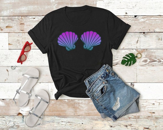 Mermaid Tank Top Sea Shell Bra Chest Womens Mermaid Womens | Etsy