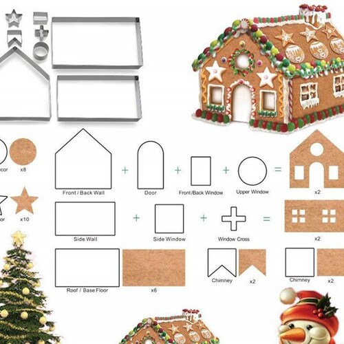 Christmas Cookie Cutters Mini Gingerbread House Cutters - Etsy