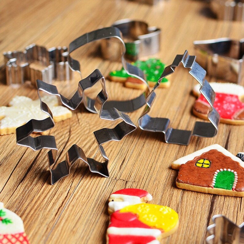 Christmas Cookie Cutters Sets Stainless Steel Cookie Cutter - Etsy