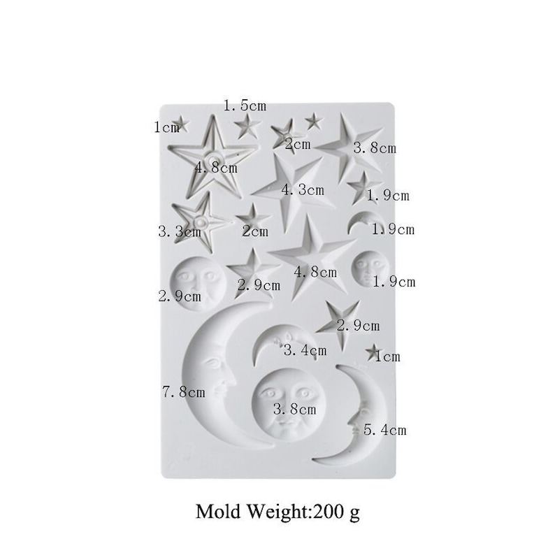 Moon and Star Fondant Silicone Mold Cake Decorating Tools Cake Mold ...