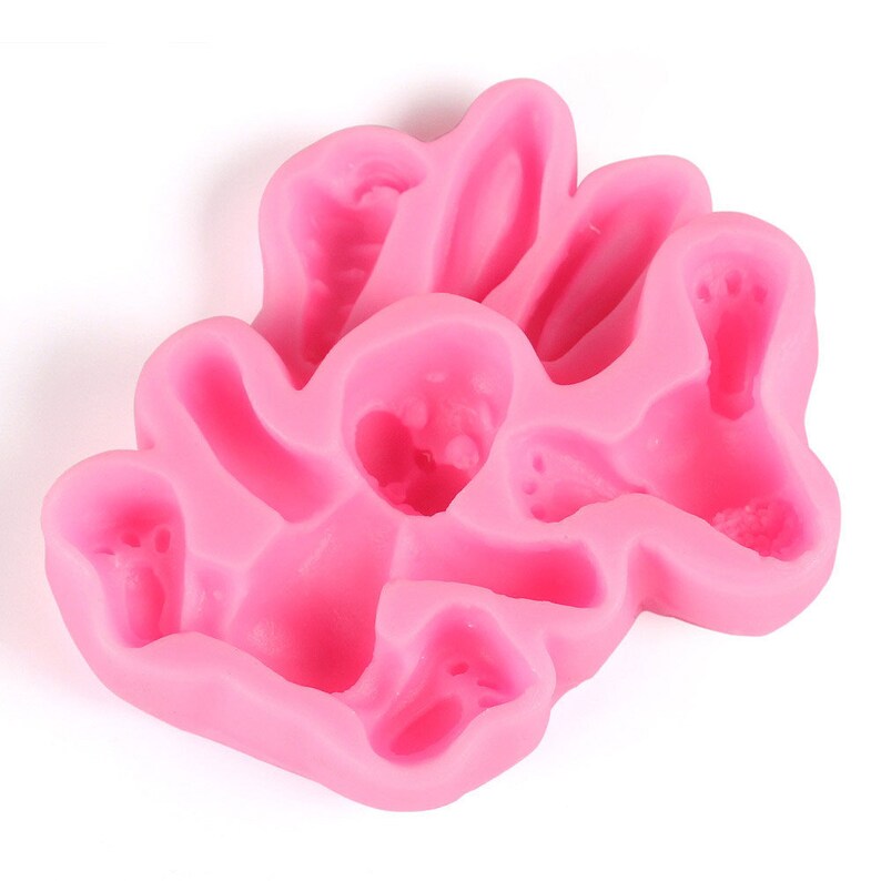 Easter Bunny Silicone Mold Fondant Rabbit Mold Carrot and - Etsy