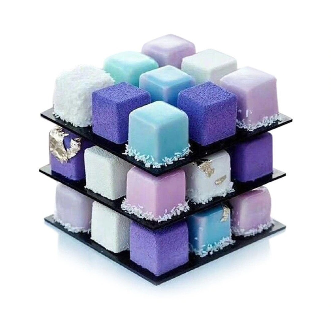 Metal Cube Cake Mold Rubik's Cube Dessert Mold Square Mold Baking Three ...