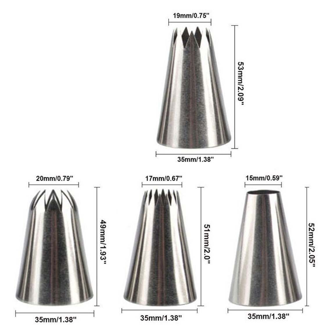 Classic Cake Decorating Tips 4 Pcs Set | Etsy