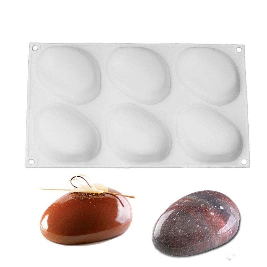 Stone Shape Silicone Cake Mold 6 Cavity Baking Mold Pastry Decorating ...
