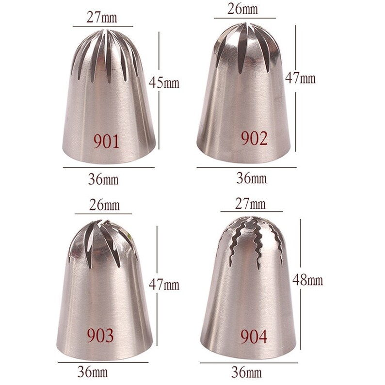 Large Cake Decorating Tips Icing Nozzles Set of 4 Buttercream Nozzles ...