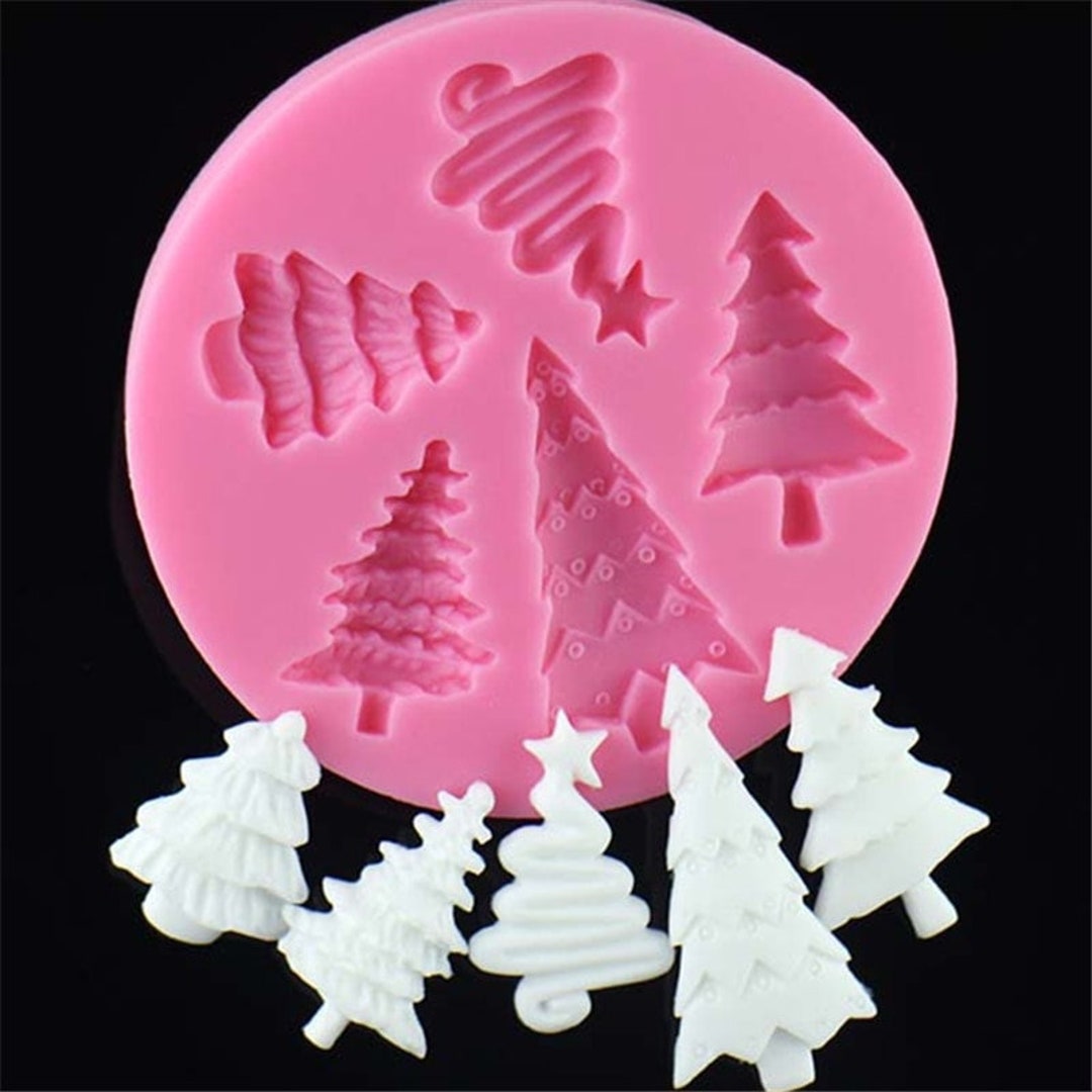 Mini Christmas Trees Silicone Mold Fondant Mold Cake Decorating Tools ...