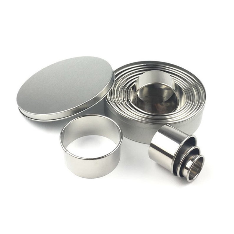 Round Cutters Set of 12 Stainless Steel Cake Decorating Tools Fondant ...