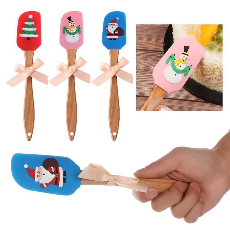 Christmas Silicone Spatula New Year Silicone Butter Scraper Cake Mixing ...
