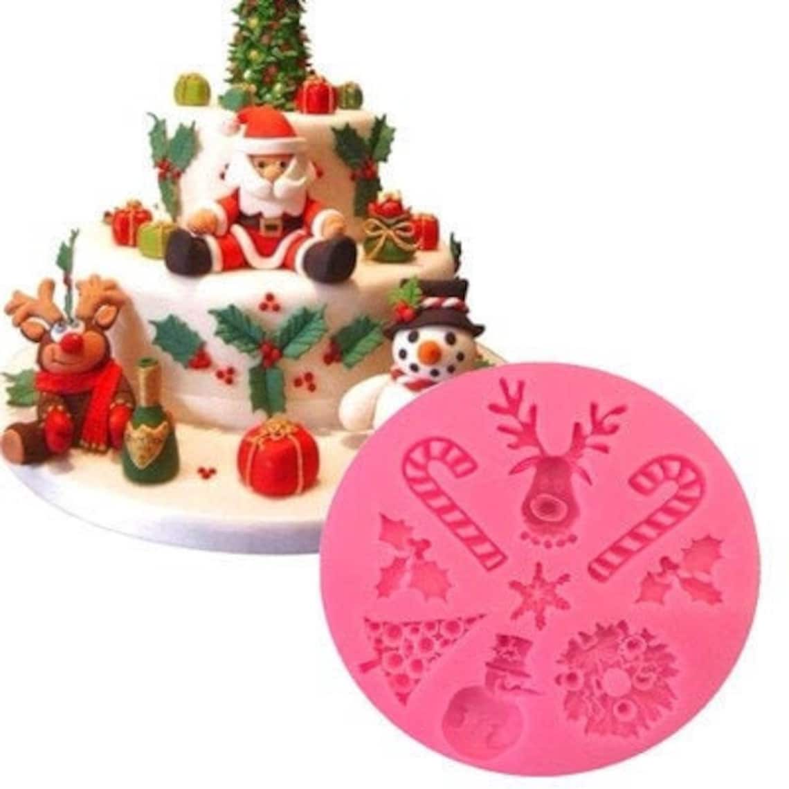 Christmas Shaped Mini Silicone Mold Fondant Mold Cake Decorating Tools ...
