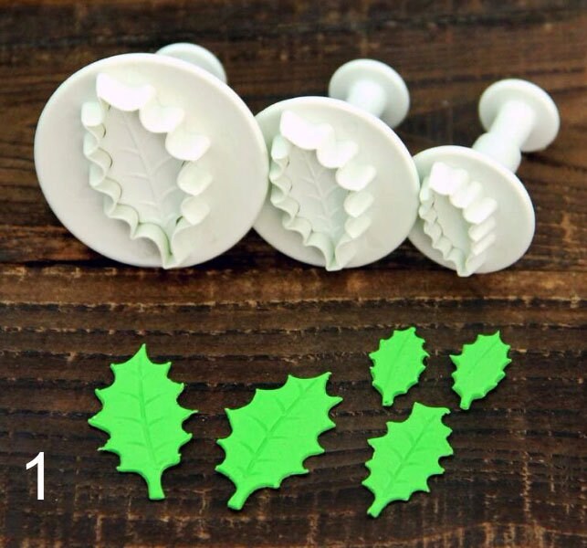 4 Different Leaves Cutters, Rose Leaves Cutters, Holly Leaves Cutters ...