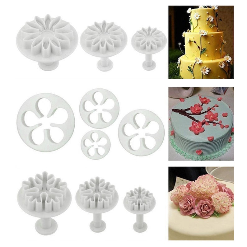 Flower Cutters Fondant Tools 68 Pieces Plunger Cutter Set - Etsy