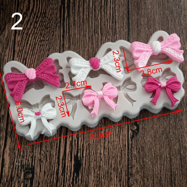 Bows Silicone Mold, Cake Decorating Tools, Fondant Bow Mold, 10 ...