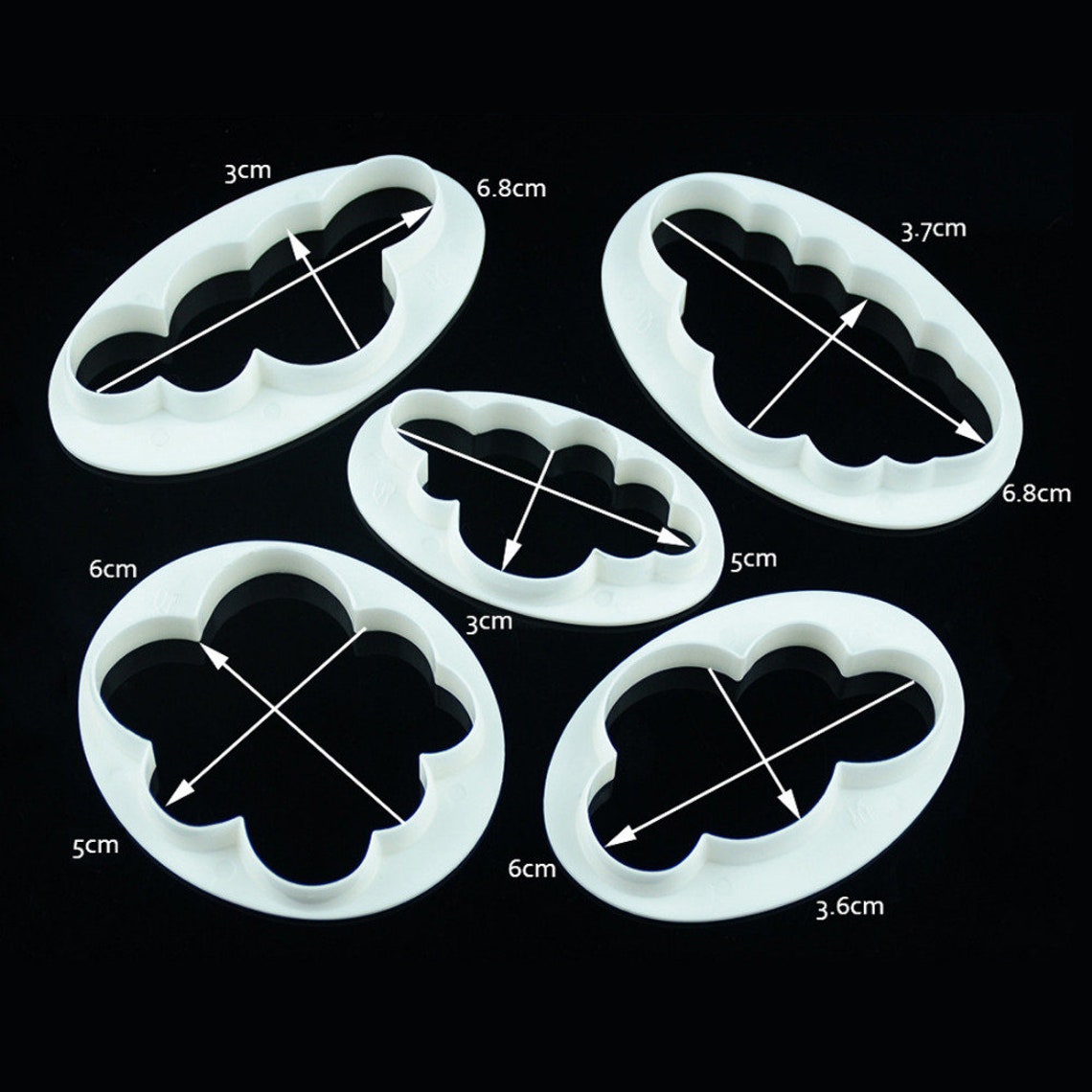 Cloud Fondant Cutters Set 5 Pieces Cutters Cake Decorating Tools ...