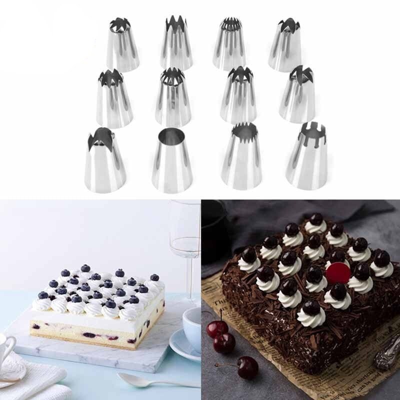 Large Icing Tips 12 Pcs Set Icing Nozzles Russian Nozzles Set ...