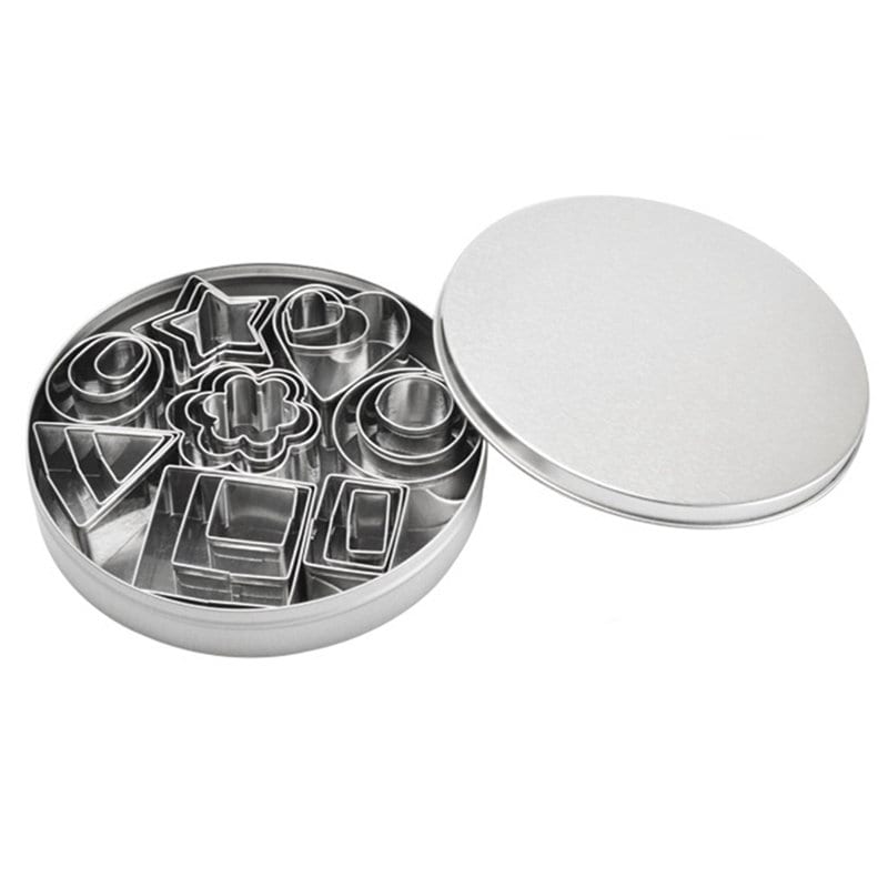 Cookie Cutters Basic Shapes Set of 24 Stainless Steel Cutters Round ...