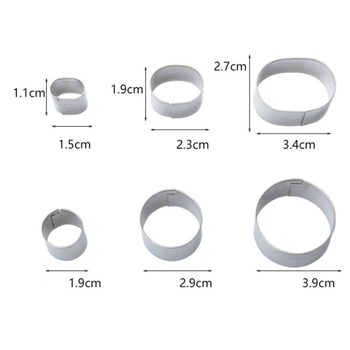Cookie Cutters Basic Shapes Set of 24 Stainless Steel Cutters Round ...
