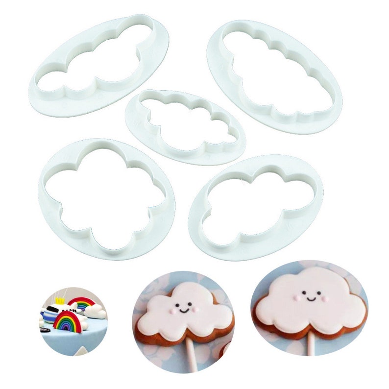 Cloud Fondant Cutters Set 5 Pieces Cutters Cake Decorating Tools ...