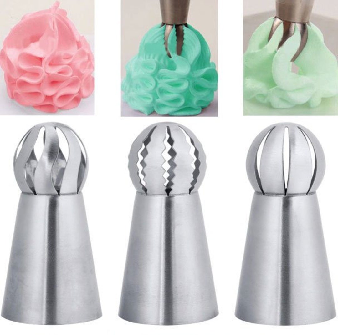 Piping Tips 3 Pcs Set Icing Nozzles Cake Icing Nozzles, Large Icing ...