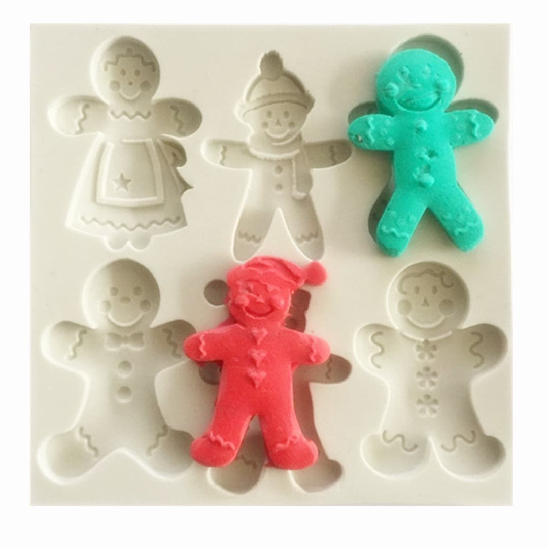 Christmas Gingerbread Man Fondant Silicone Mold Cake Decorating Tools ...