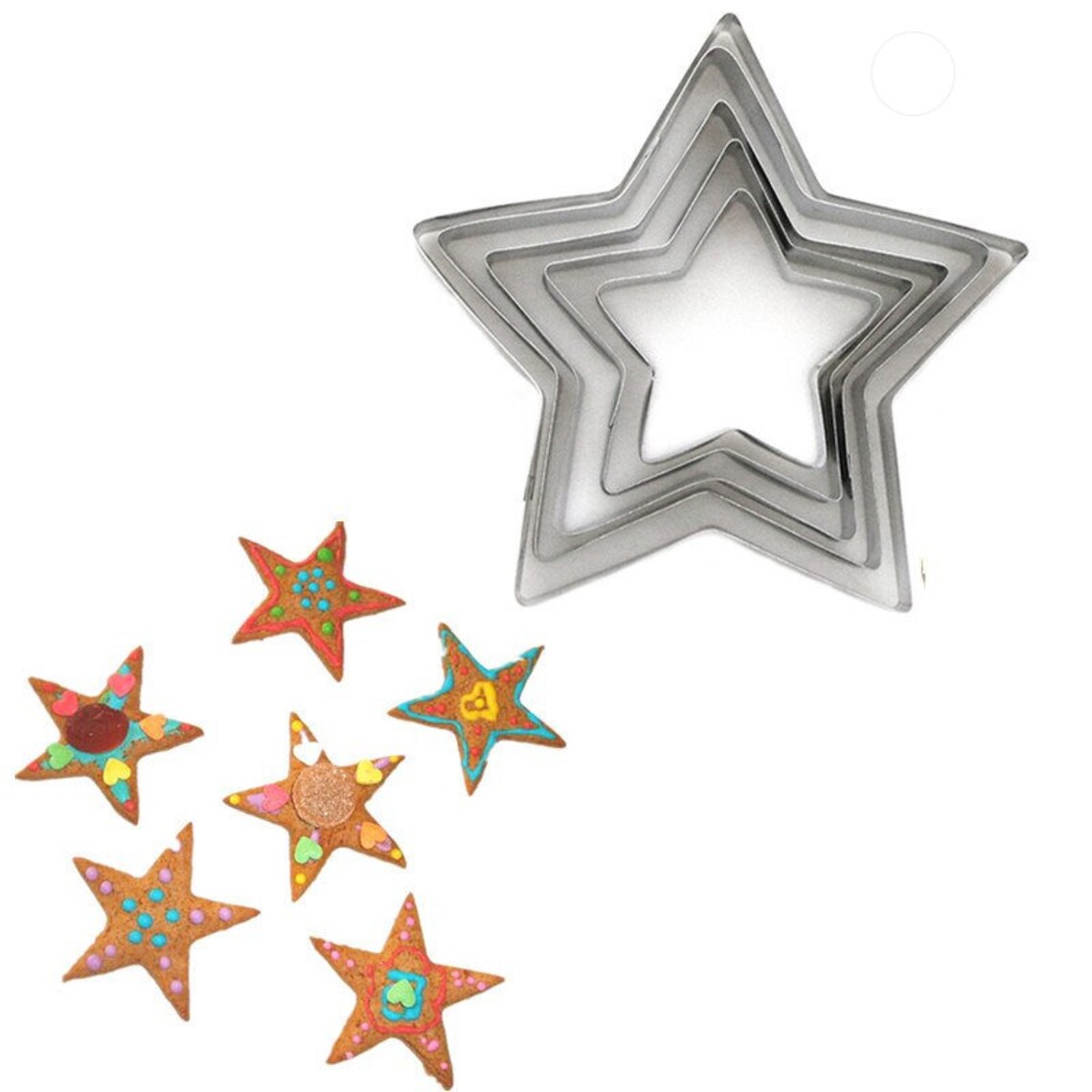 Star Cookie Cutter 5 Pieces Set Stainless Steel Cookie Cutters - Etsy