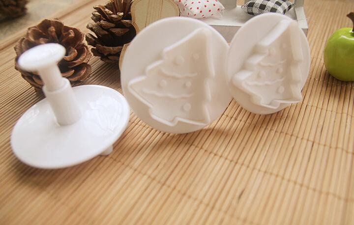 Christmas Tree Plunger Cutter Set 3 Pieces Fondant Cutter Cookie Cutter ...