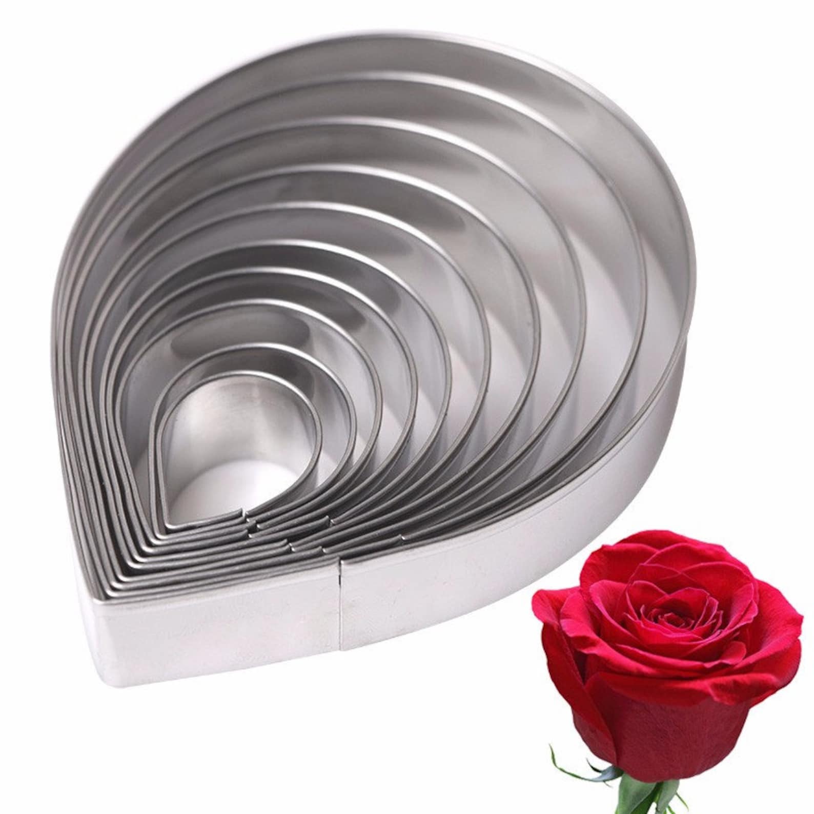 Rose Petals Fondant Cutters Cookie Cutters Teardrop Stainless Steel ...