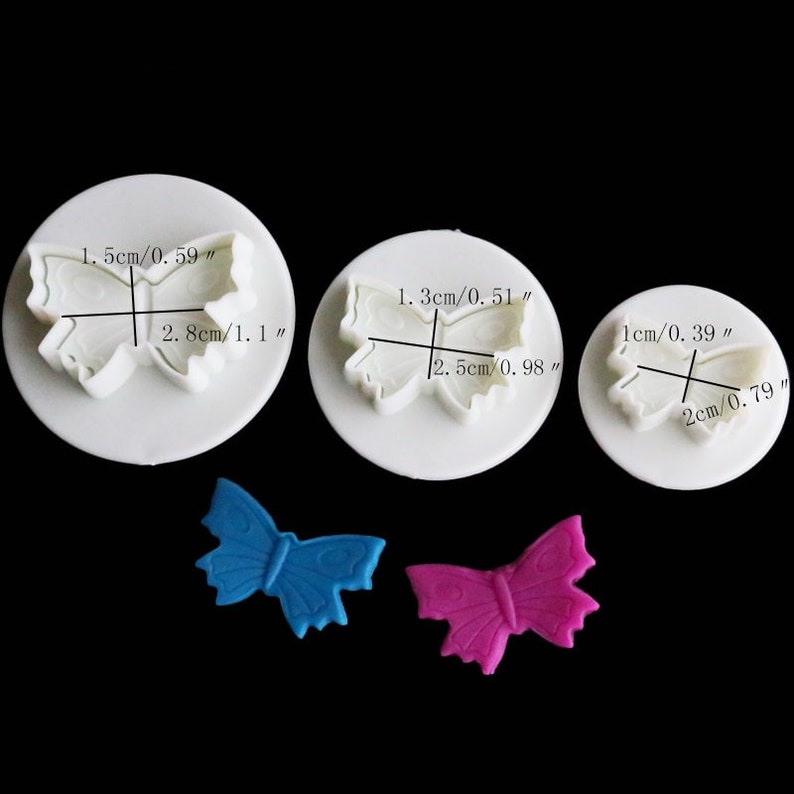 Fondant Cookie Cutter Butterfly Plunger Cutters Set Cake | Etsy
