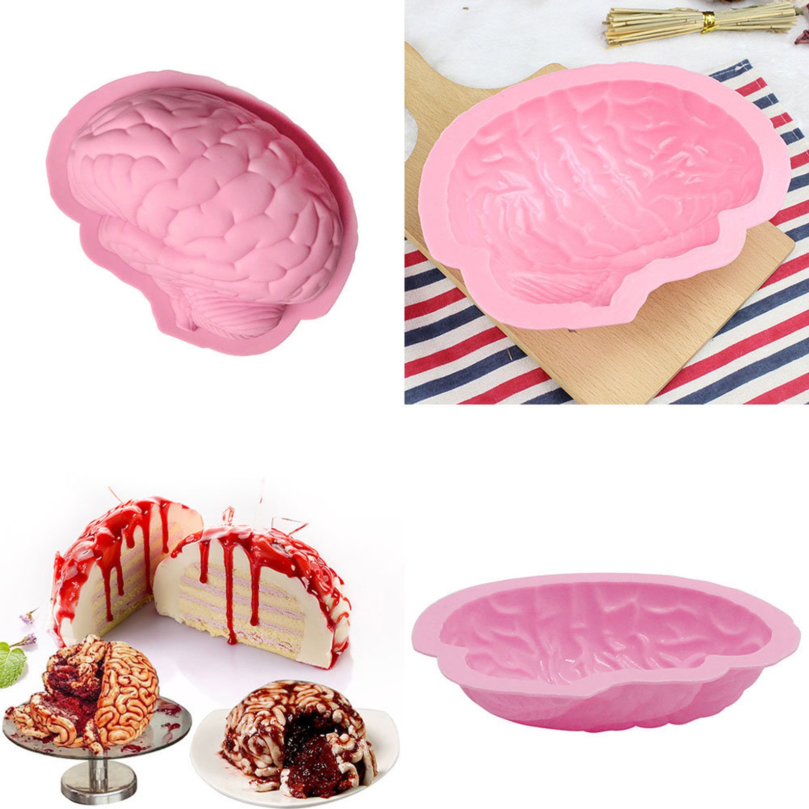 Brain Silicone Mold Halloween Brain Mold Dessert Mold Cake - Etsy