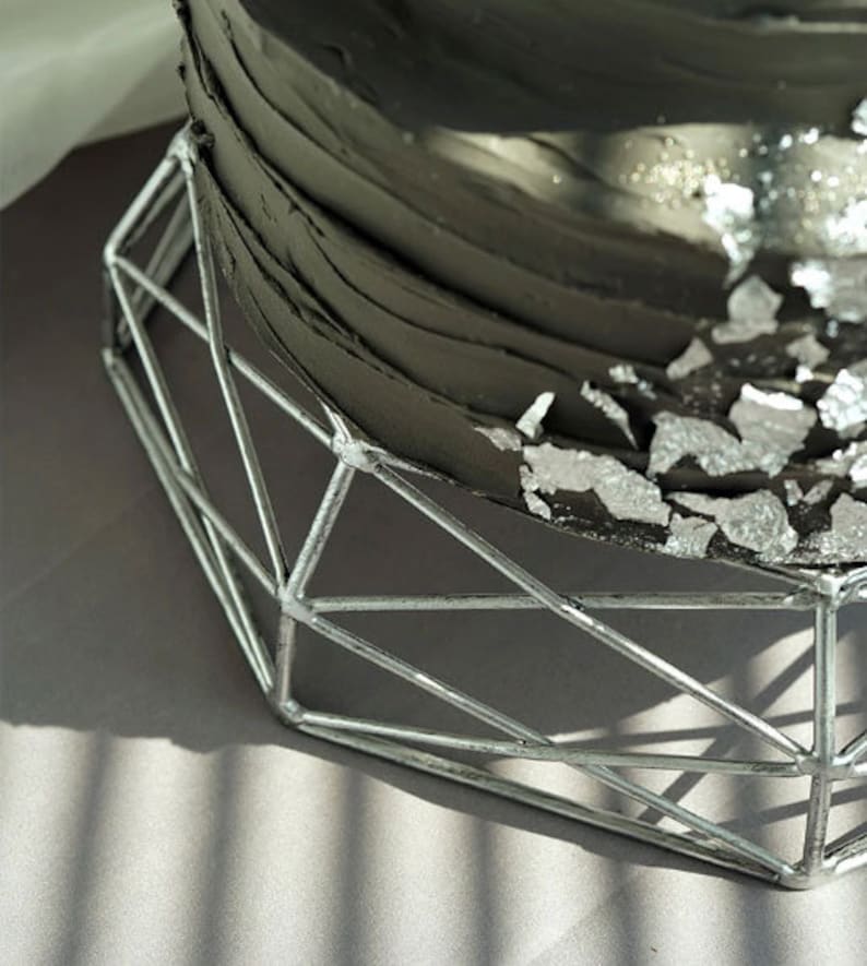 Gold Geometric Shape Cake Stand Vintage Gold Cake Stand - Etsy