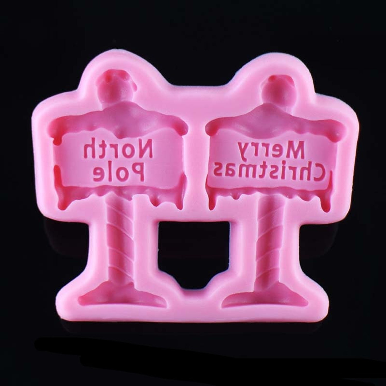 Christmas Road Signs Silicone Molds Merry Christmas Sign North | Etsy