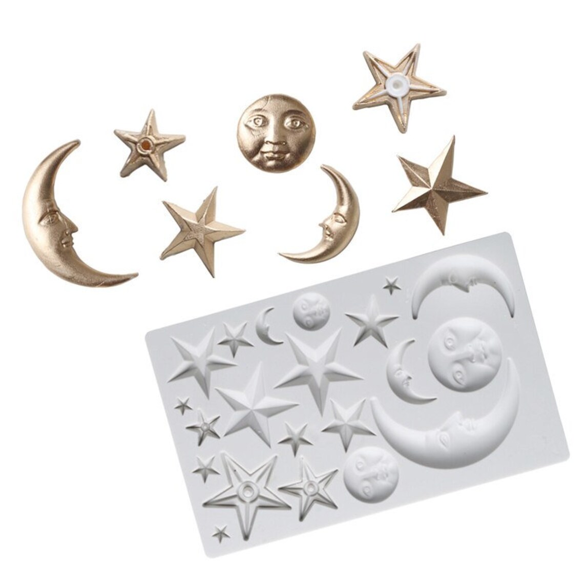 Moon and Star Fondant Silicone Mold Cake Decorating Tools Cake Mold ...