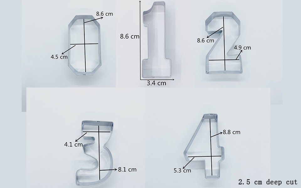 Large Numbers Cookie Cutters Stainless Steel Fondant Cutters - Etsy