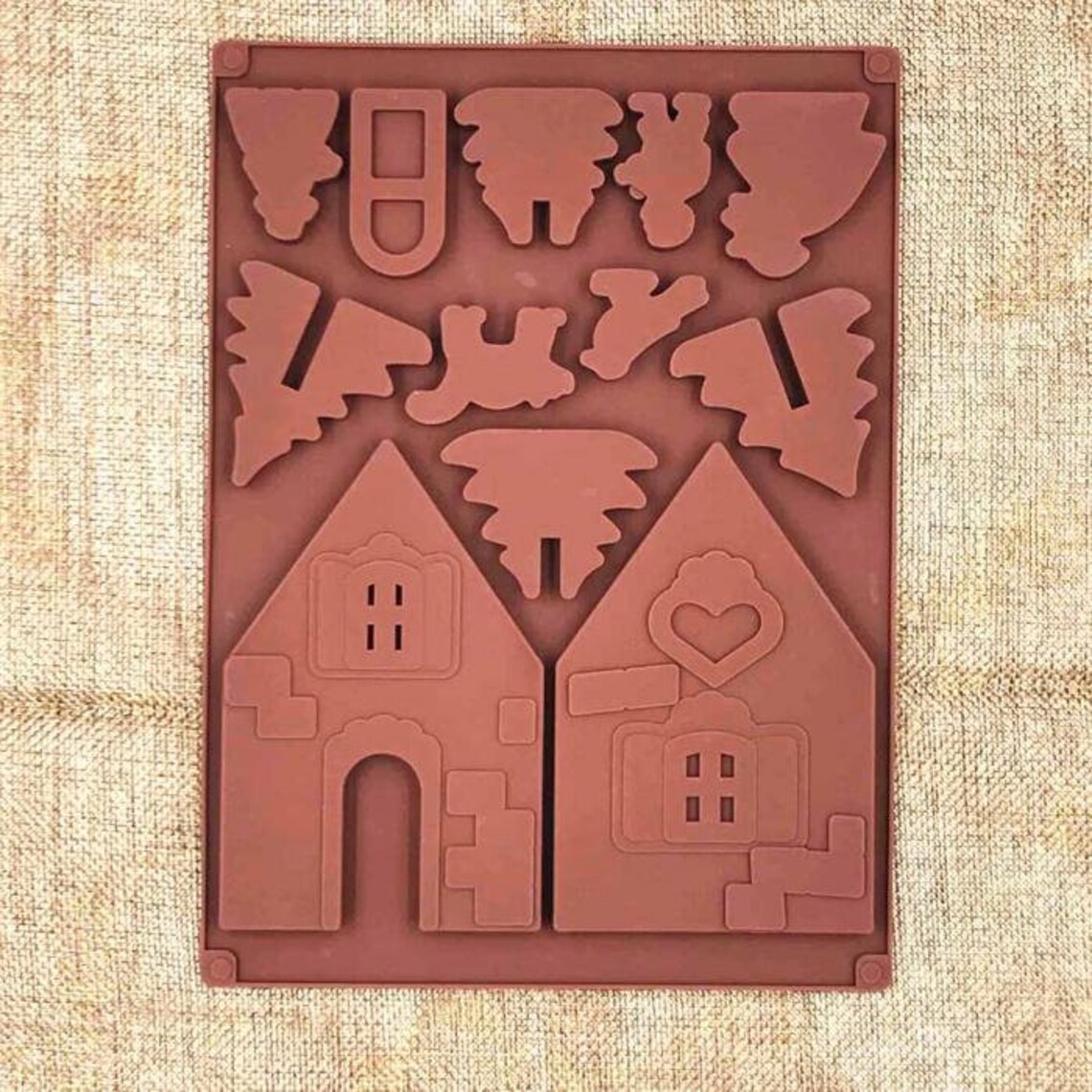 Christmas Gingerbread House Silicone Chocolate Mold Cake Decorating ...
