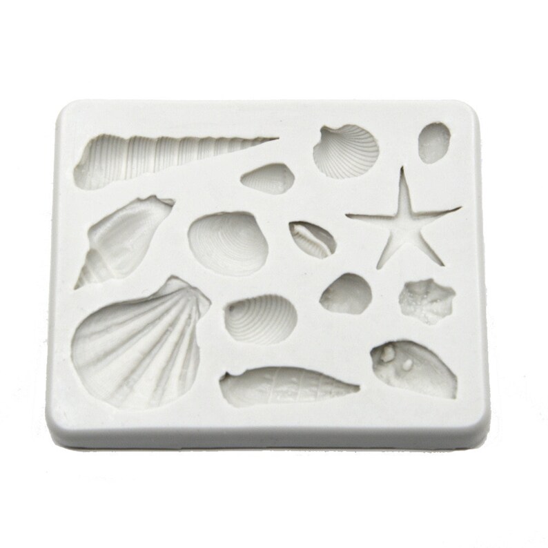 Sea Shell and Conch Shape Silicone Fondant Mold Cake Decorating Tools ...
