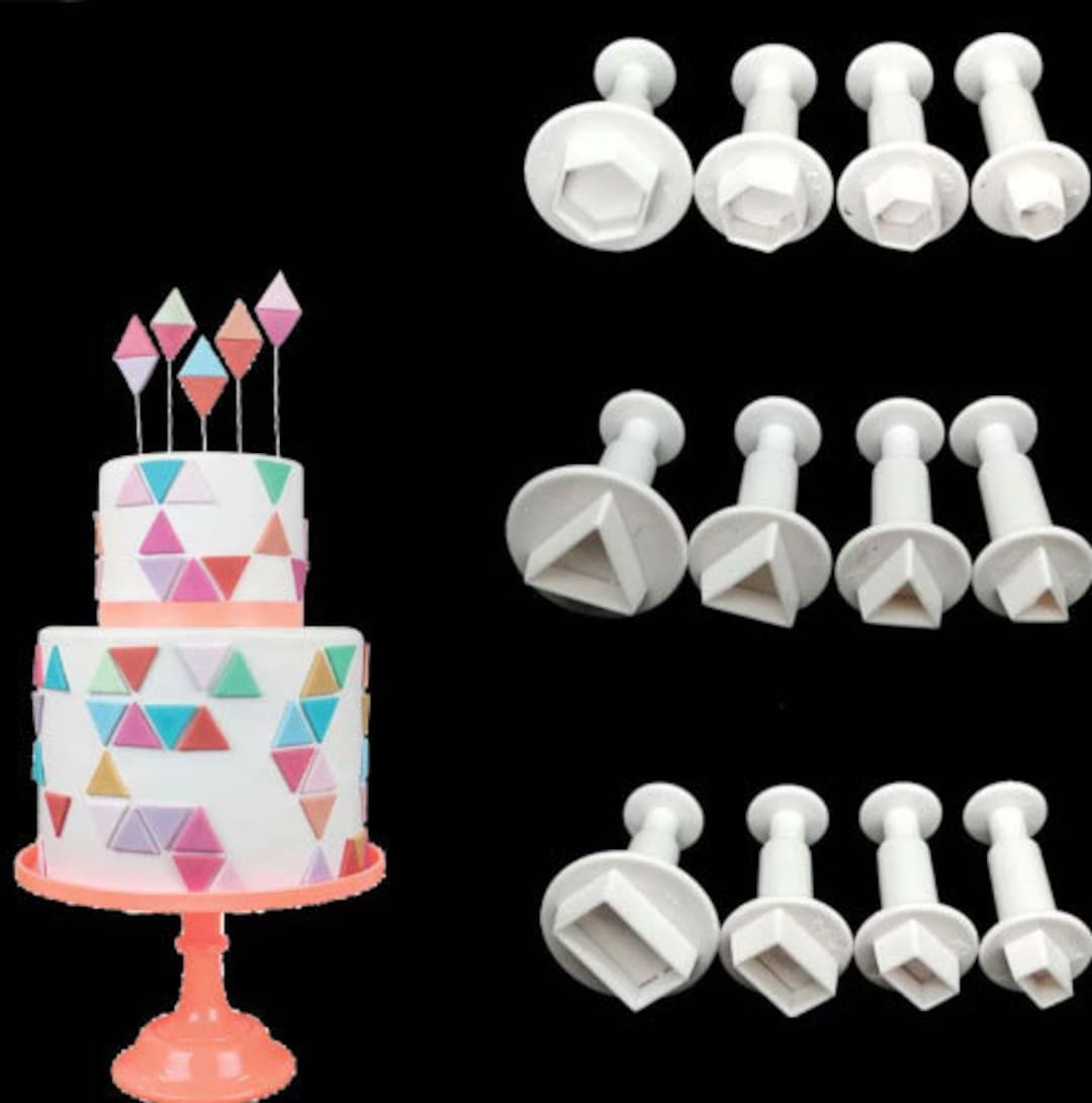 Plunger Cutters Sets Geometric Shapes Fondant Cutters Hexagon Triangle ...