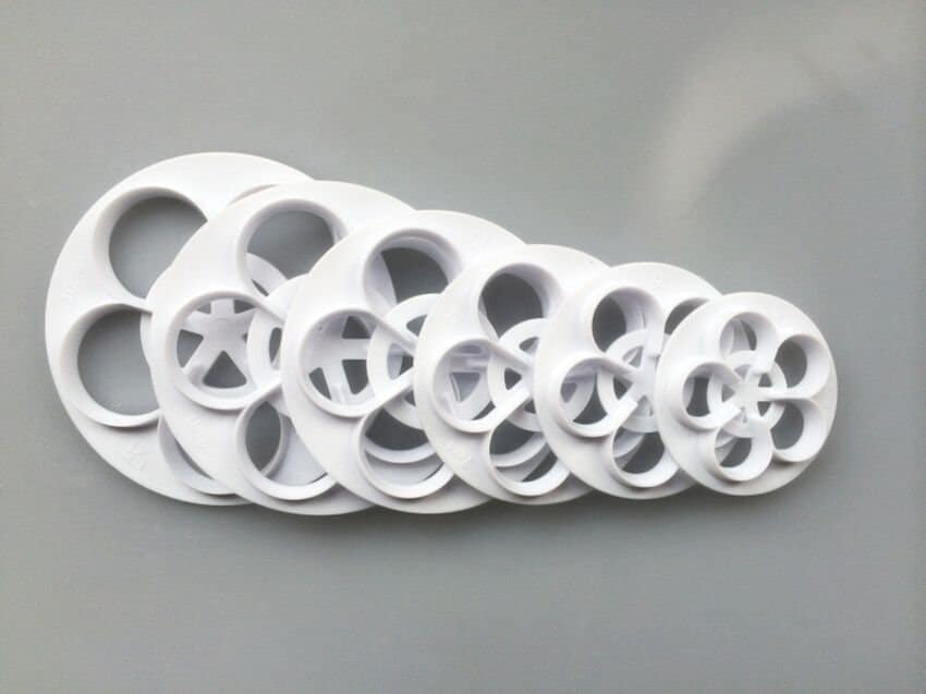 Rose Cutters Flower Cutter Fondant Roses 6 Pieces Set Plastic Fondant ...