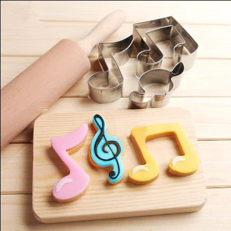 Music Notes Cookie Cutters, Stainless Steel Music Cutters, - Etsy