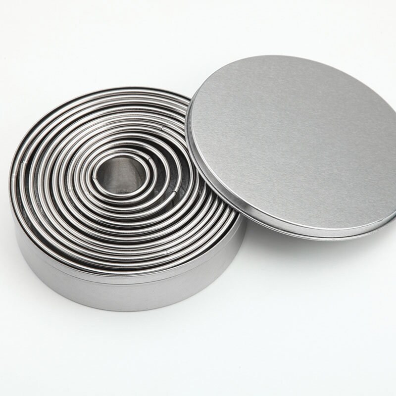 Round Cutters Set of 12 Stainless Steel Cake Decorating Tools Fondant ...