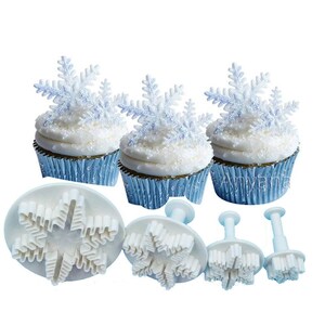 Snowflake Plunger Cutters Set Christmas Cutter Frozen Snowflake Fondant ...