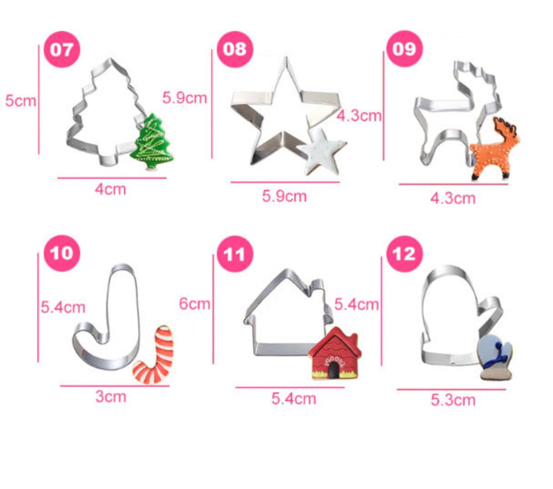 Christmas Cookie Cutters Sets Stainless Steel Cookie Cutter - Etsy